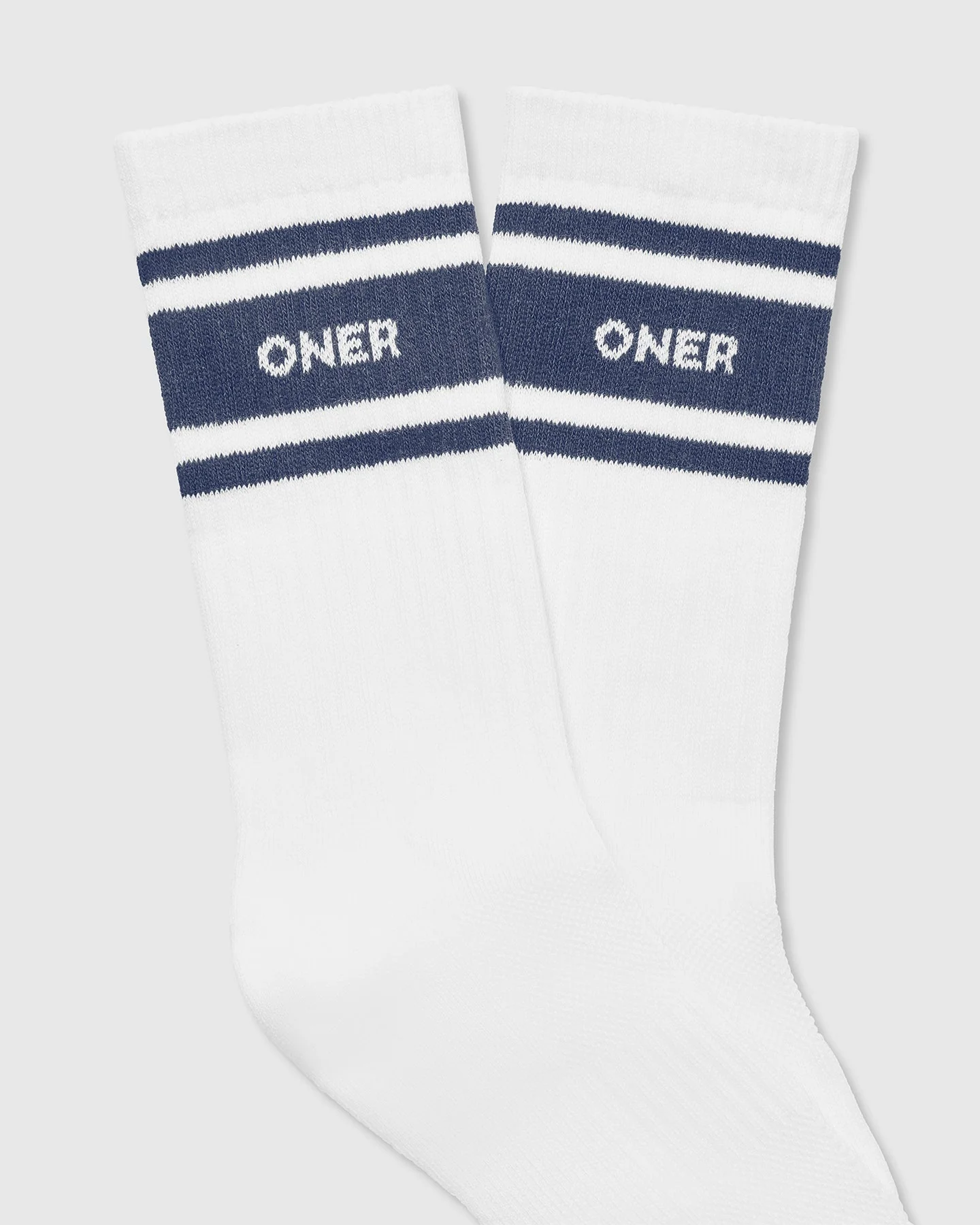 Varsity Long Crew Socks 1 Pack | White/True Blue - Oner Active