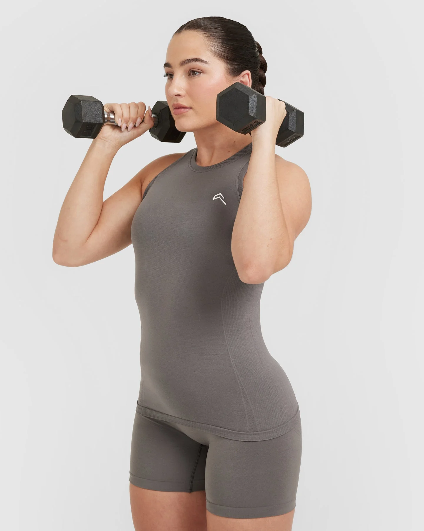 Go To Seamless Fitted High Neck Vest | Ash Grey - Oner Active